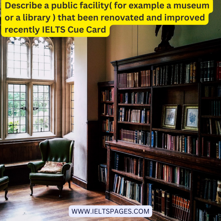 Describe A Public Facility( For Example A Museum Or A Library ) That ...